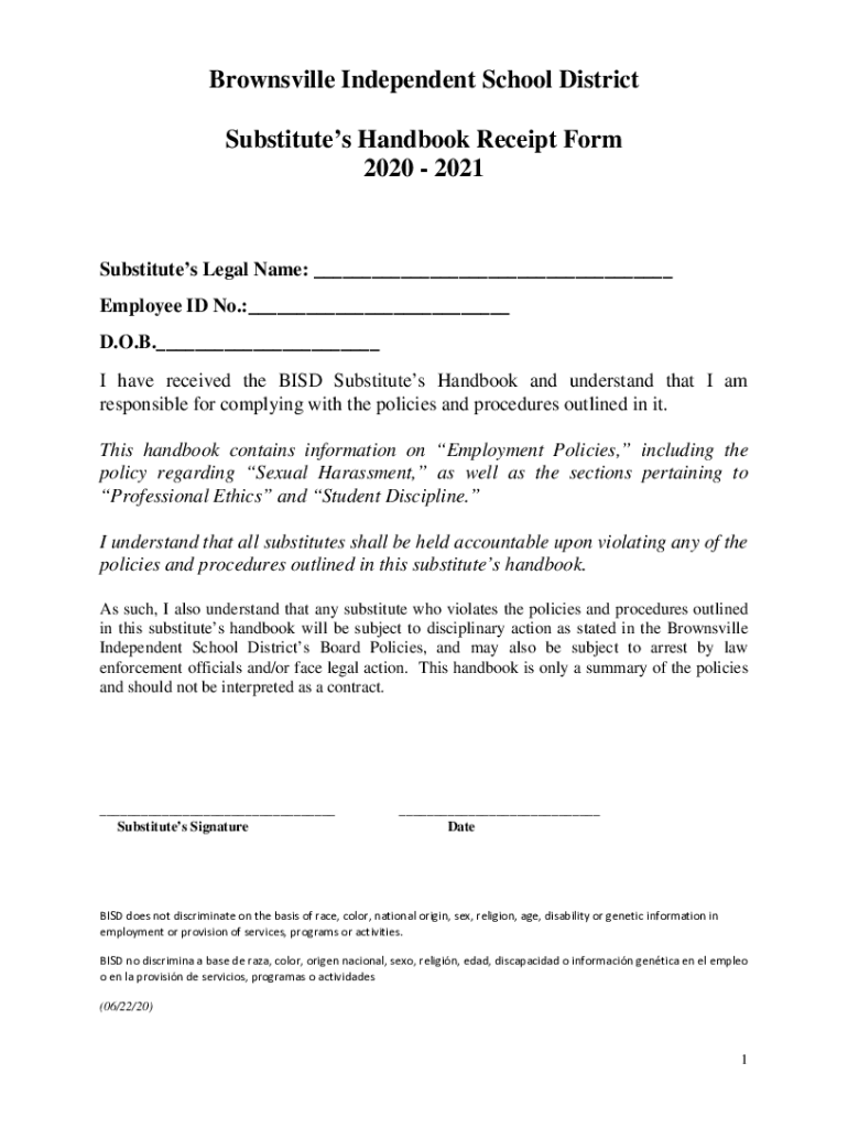 Fillable Online Policies/Procedures/ Forms/Manuals - BISD Fax Email ...