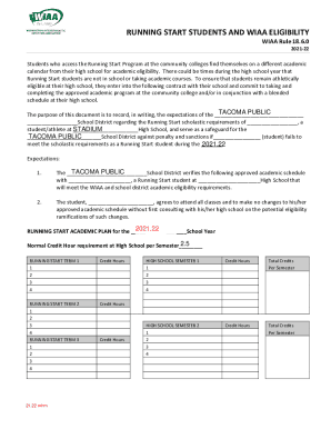 Fillable Online Wiaa Running Start Form - Fill Online, Printable ...