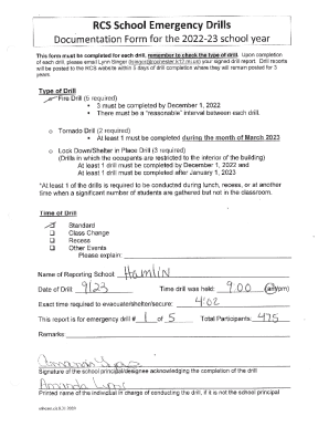 Fillable Online School Drill Documentation Form - State of Michigan Fax Email Print - pdfFiller
