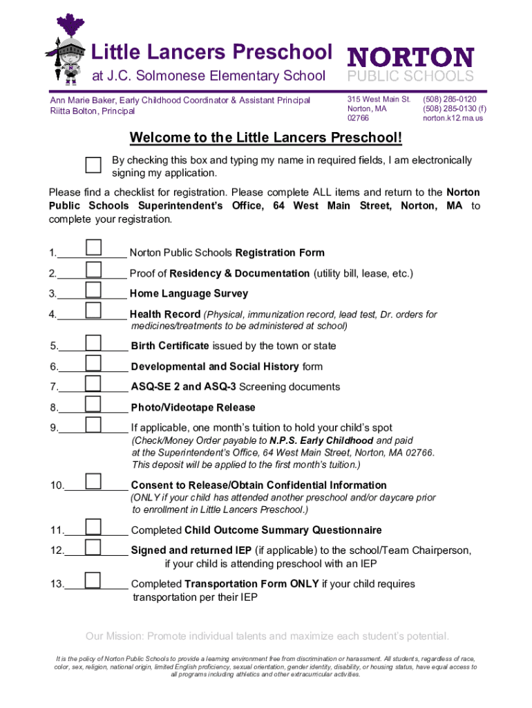 Fillable Online Little Lancers Preschool Fax Email Print - pdfFiller