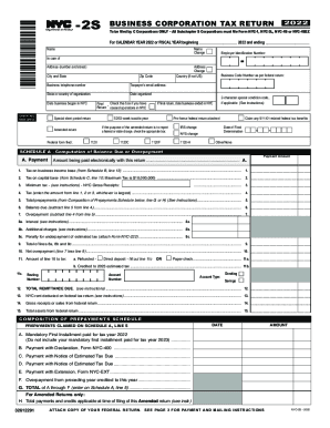 Fillable Online BUSINESS CORPORATION TAX RETURN *32612291* Fax Email ...