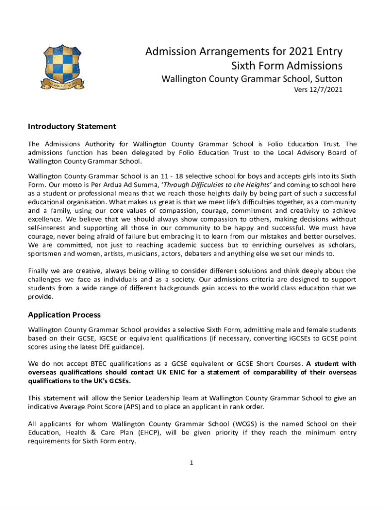 Fillable Online Introductory Statement Mid Term Admissions Fax Email ...