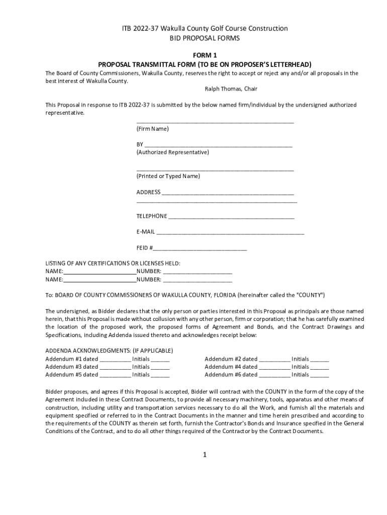 Fillable Online Requests for Proposals, Invitations to Bid - Town of ...