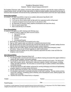 Fillable Online GISD School Parent Compact Elementary Sample Fax Email ...