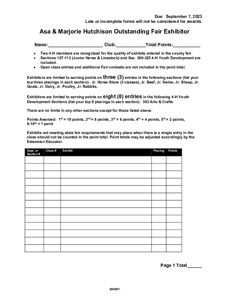 Fillable Online asa hutchison award form Fax Email Print - pdfFiller