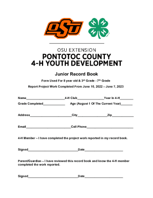 Fillable Online 4-H Projects and forms - Oklahoma State University ...