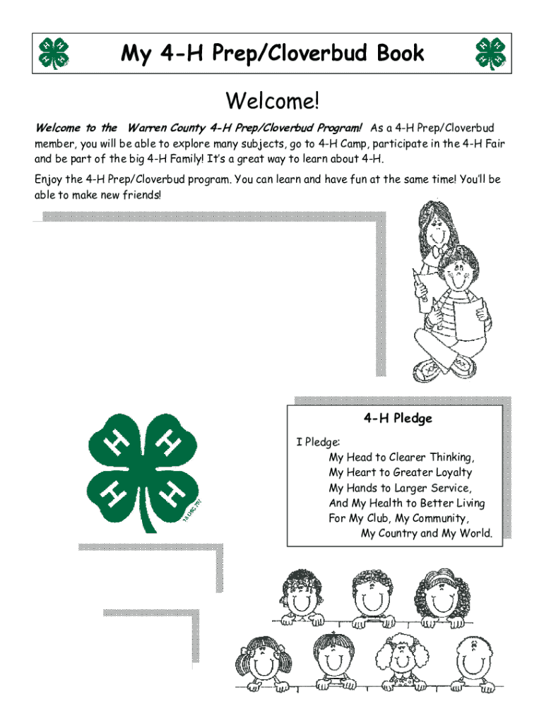 Fillable Online warren njaes rutgers The 4-H Cloverbud Program: What's ...