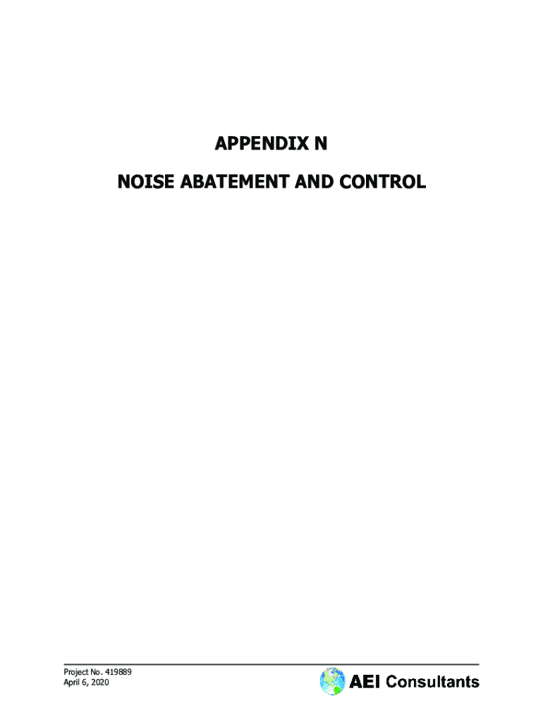 Fillable Online APPENDIX N NOISE ABATEMENT AND CONTROL Fax Email Print - pdfFiller