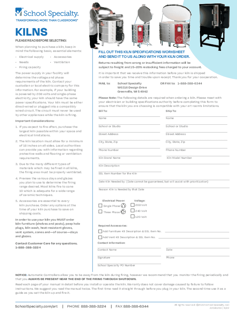 Fillable Online Information on Kiln Power and VoltageBig Ceramic Store ...