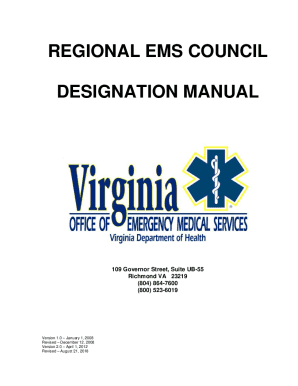 Fillable Online Application for Regional EMS Council Designation Fax ...