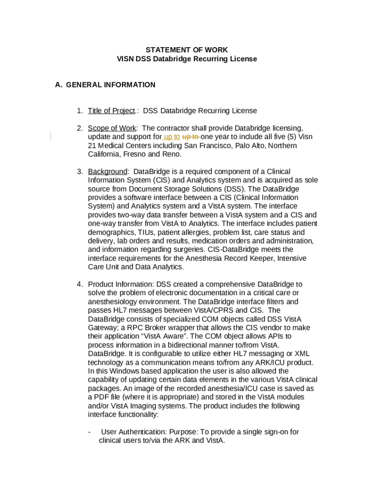 Statement of Work (SOW) - AcqNotes Doc Template | pdfFiller