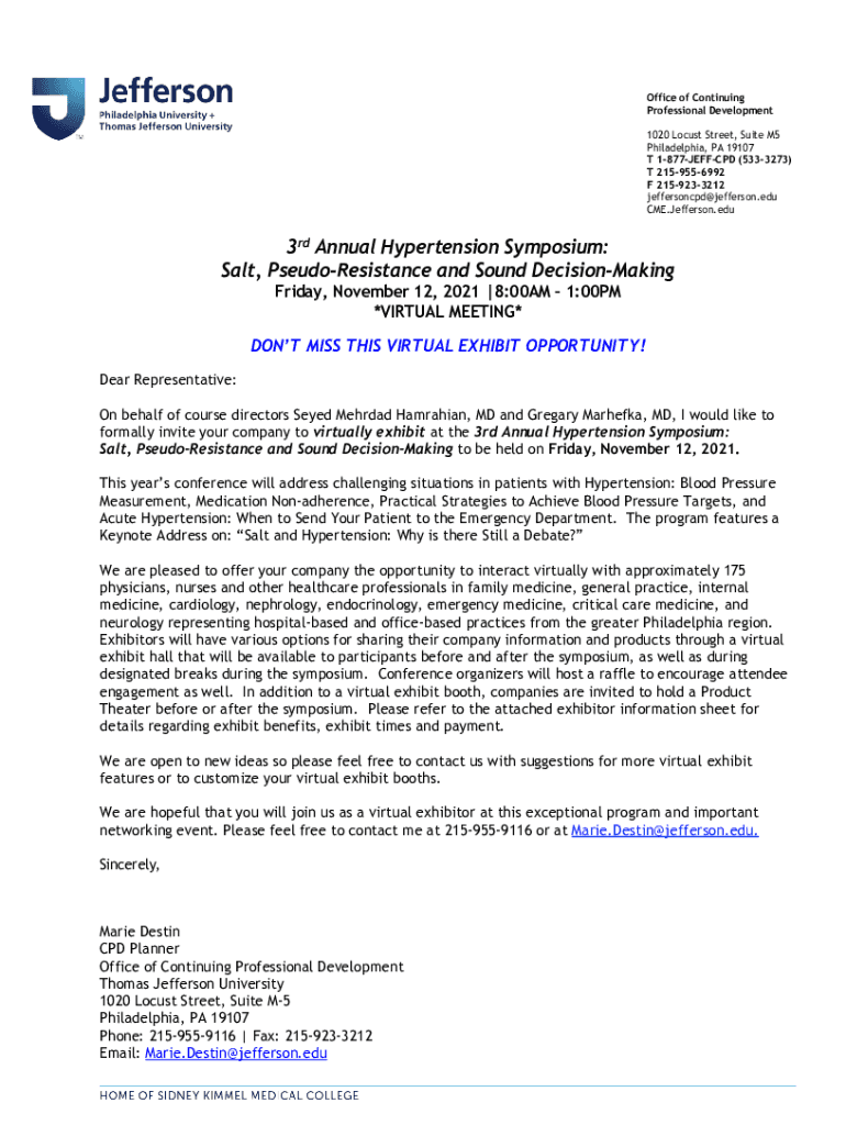 Fillable Online jeffline jefferson Office of Continuing Professional Development Department of ...