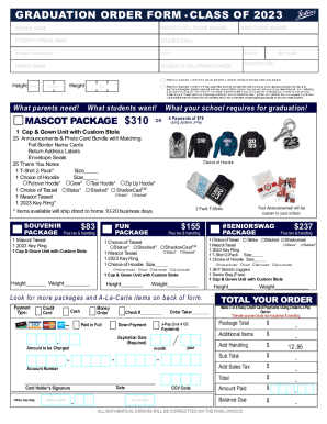 Fillable Online GRADUATION ORDER FORM CLASS OF 2023 Fax Email Print ...
