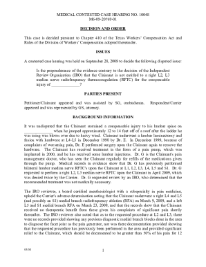 Fillable Online Medical Contested Case Hearing Decision Manual Fax ...