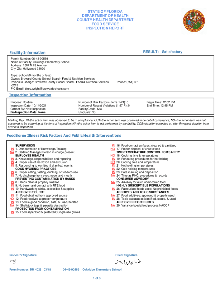 Fillable Online fl01803656 schoolwires Oakridge Elementary School ...
