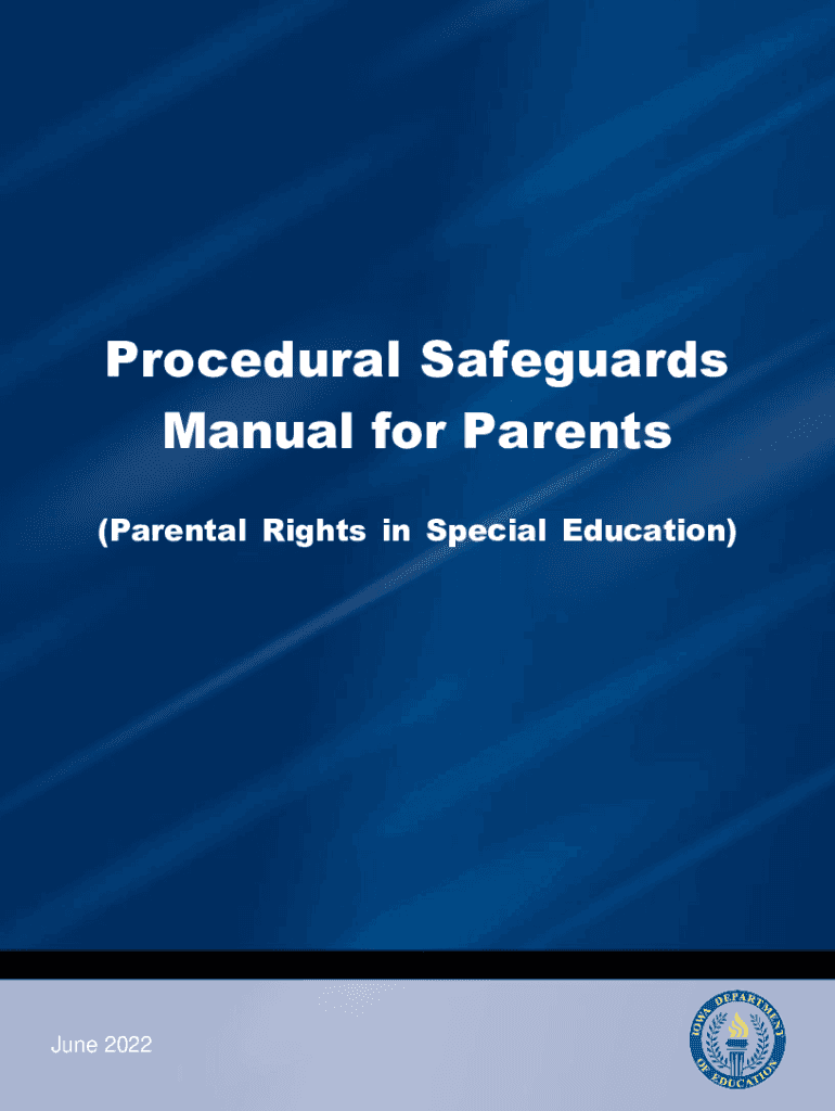 Fillable Online Procedural Safeguards Manual: Rights of Parents of ...