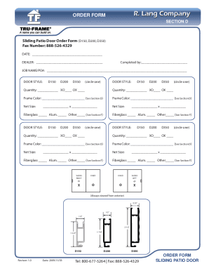 Fillable Online Section D - Sliding Patio Door - Order Form.indd Fax ...