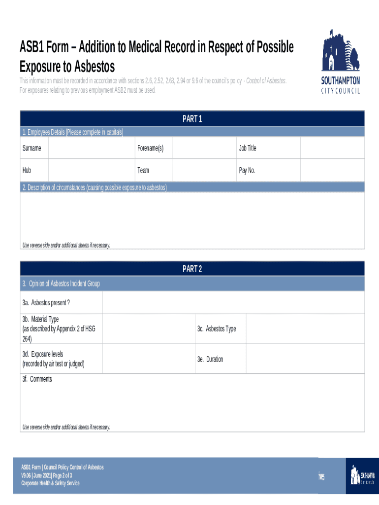 ASB1 - Southampton City Council Doc Template | pdfFiller