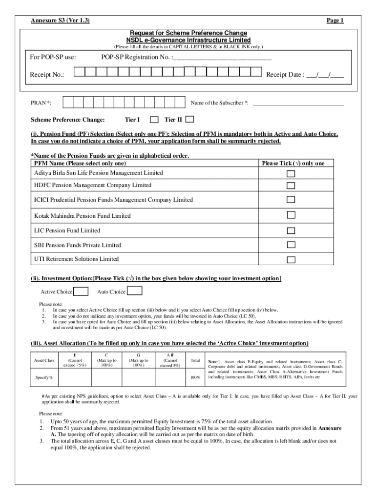Fillable Online National Pension System (NPS) Subscriber request to ...