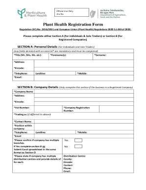 Fillable Online Plant Health Registration Form Fax Email Print - pdfFiller