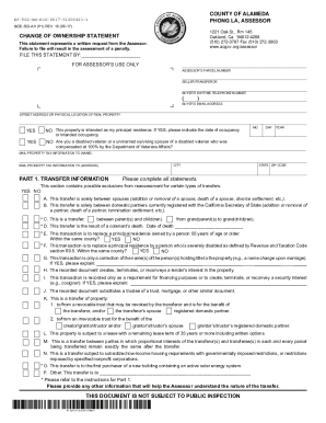 Fillable Online Change in Ownership Statement Death of Real Property ...