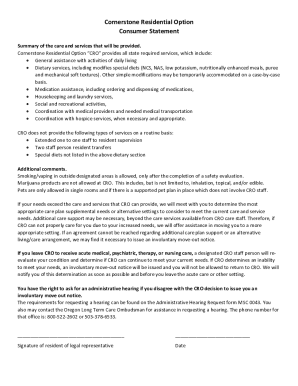 Fillable Online CBC - Consumer Summary Statements (SB 815) - Oregon.gov ...