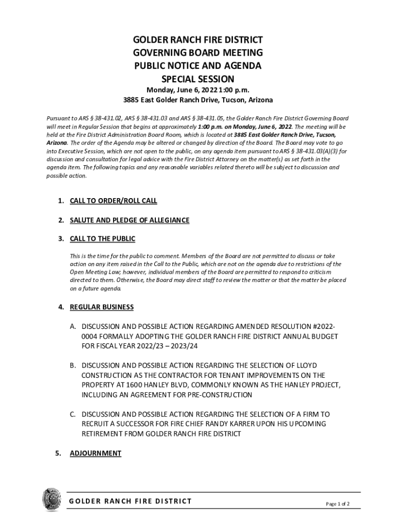 Fillable Online GOLDER RANCH FIRE DISTRICT JOB ANNOUNCEMENT Fax Email ...