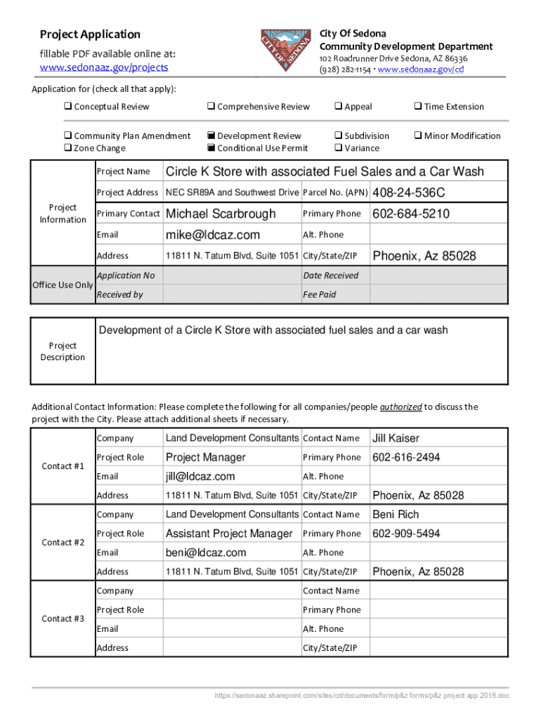 Fillable Online Project Application Circle K Store with associated Fuel Sales and a ... Fax ...
