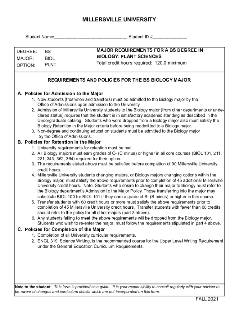 Fillable Online buad-curriculum-sheet.pdf - Millersville University Fax ...