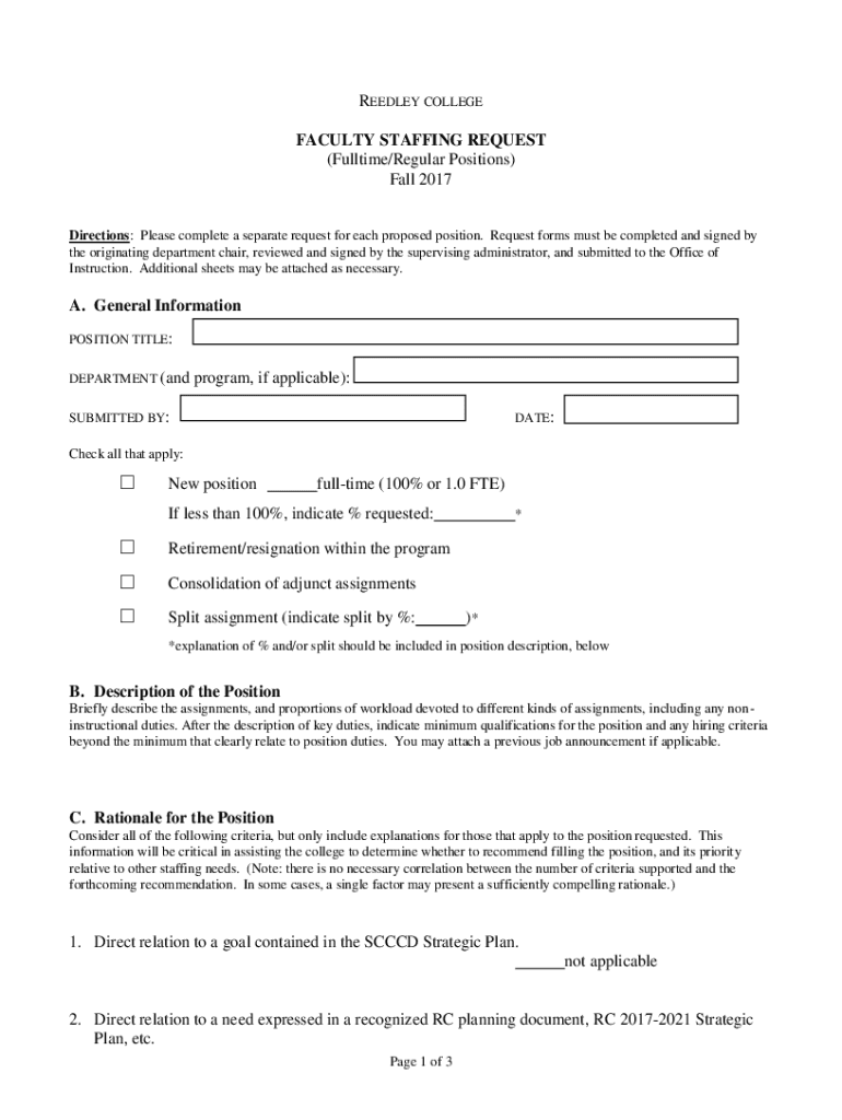 Fillable Online classmedia scccd Request Form for Extended Contract or Reassigned Time Fax Email ...