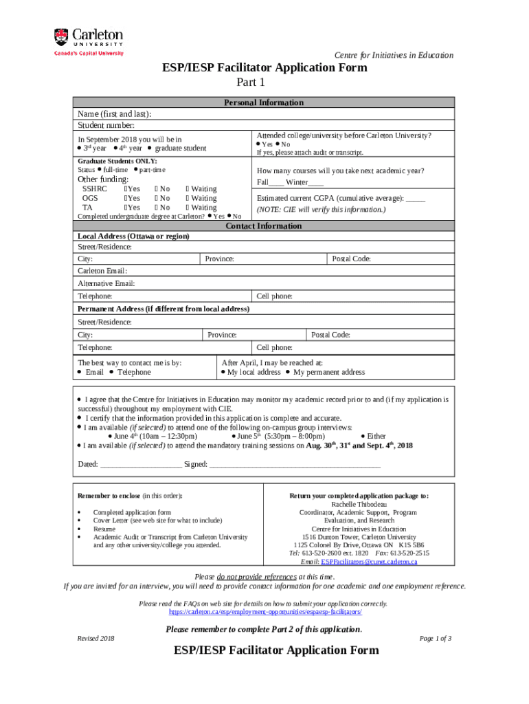 ESP Facilitators Application FAQS - Enriched Support Program Doc ...