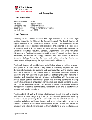 Fillable Online Job Descriptions: Templates, Samples and Examples Fax ...