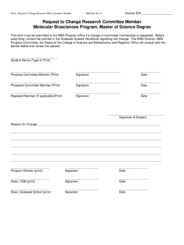 Fillable Online Master's Thesis Committee Membership Form Fax Email Print - pdfFiller