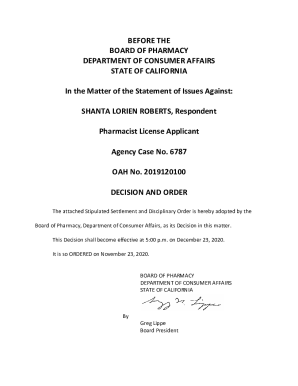 Fillable Online First Amended Accusation - California State Board of ...