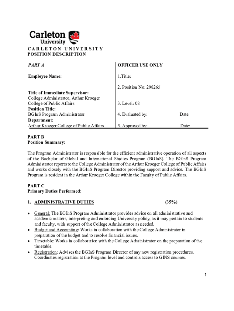 Fillable Online Two Academic Positions in the Kroeger College of Public ...