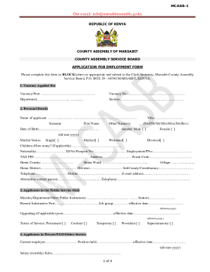 Fillable Online FormsMarsabit County Public Service Board Fax Email ...