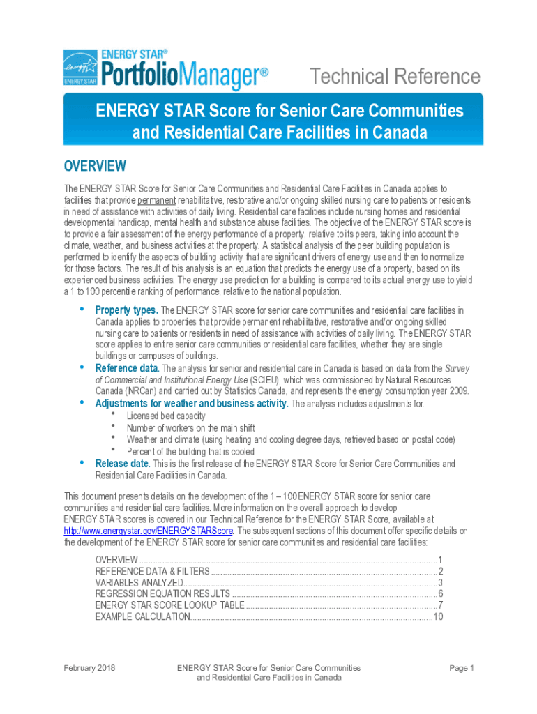 Fillable Online ENERGY STAR Score for Senior Living Communities and ...