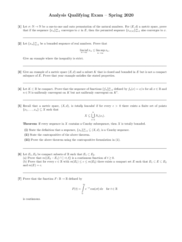 Fillable Online Real Analysis Final Exam Review Problems and Solutions ... Fax Email Print ...