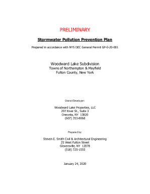 Fillable Online Appendix G Preliminary Stormwater Pollution Prevention Plan Fax Email Print ...