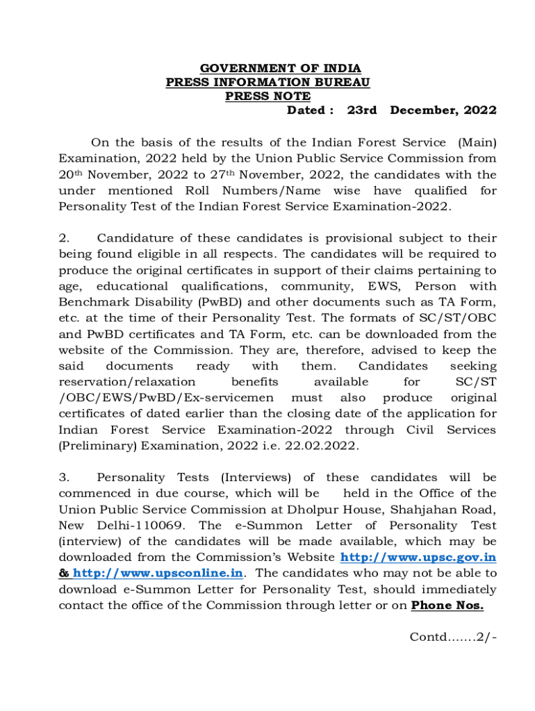 Fillable Online IFS-Forest Exam, Eligibility for IFS, Age Limit ...
