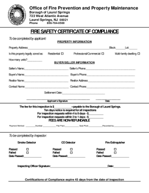 Fillable Online Schedule Your Smoke Detector Inspection Fax Email Print ...