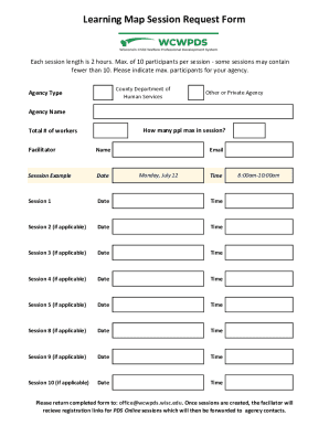 Fillable Online dcf wisconsin Learning Map Session Request Form Fax ...