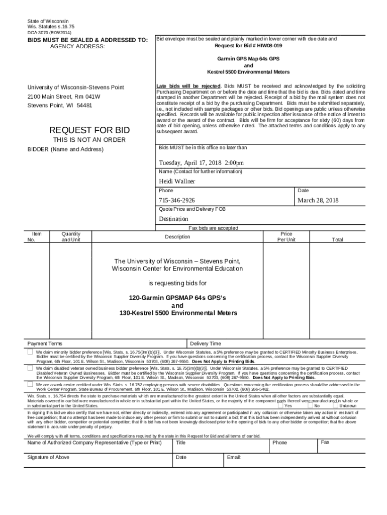 Online Request for Bid Document - Find RFP: Federal, State ... Doc ...