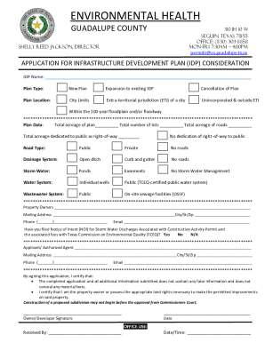 Fillable Online Application for Infrastructure Development Plan (IDP ...