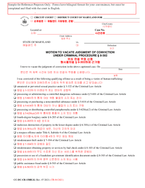 Fillable Online MOTION TO VACATE JUDGMENT OF CONVICTION UNDER ... Fax ...