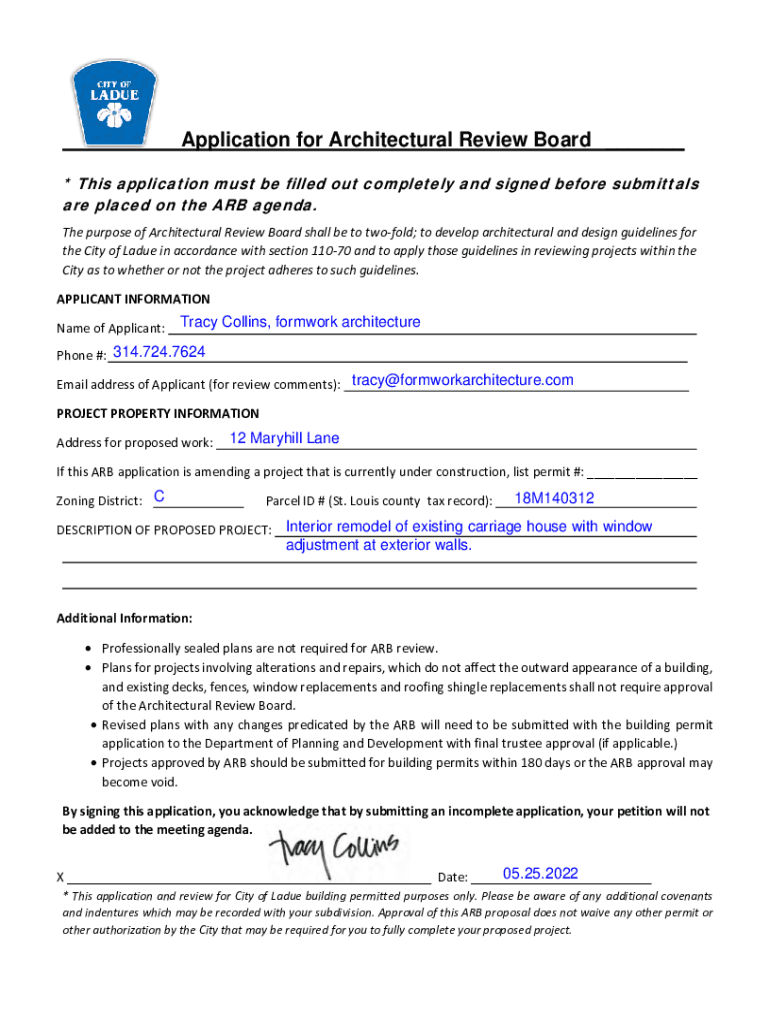 Fillable Online city of euclid architectural review board application Fax Email Print - pdfFiller