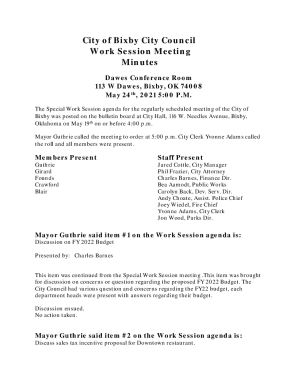 Fillable Online City of Bixby City Council Fax Email Print - pdfFiller