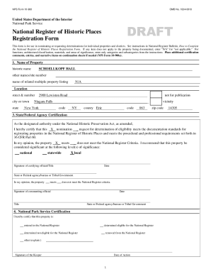 Fillable Online parks ny NPS Form 10-900 - IN.gov Fax Email Print - pdfFiller