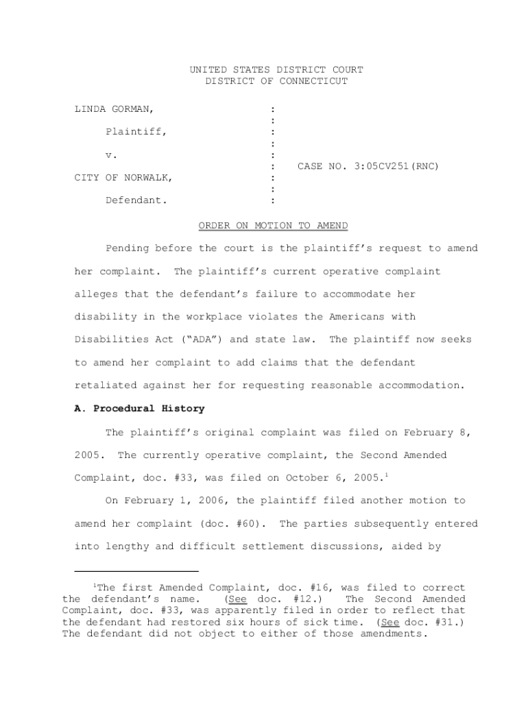 Fillable Online The first Amended Complaint, doc. #16, was filed to correct Fax Email Print ...