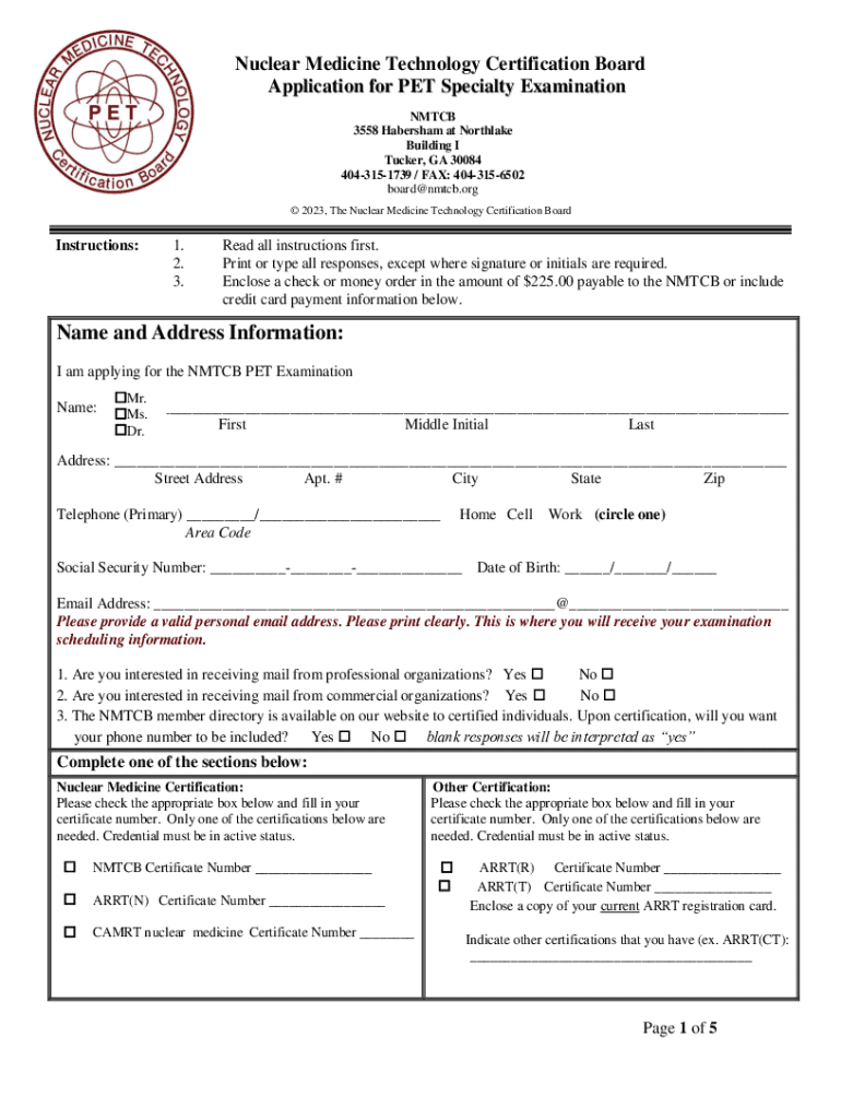 Fillable Online Program Graduate Application Instructions - Exams ...